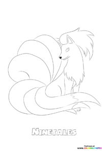 038 Ninetales - Coloring Pages for kids