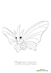 049 Venomoth - Coloring Pages for kids
