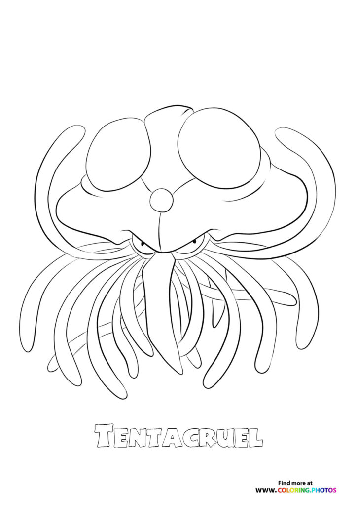 Pokemon Tentacruel Coloring Pages Water Color Windows Print ...
