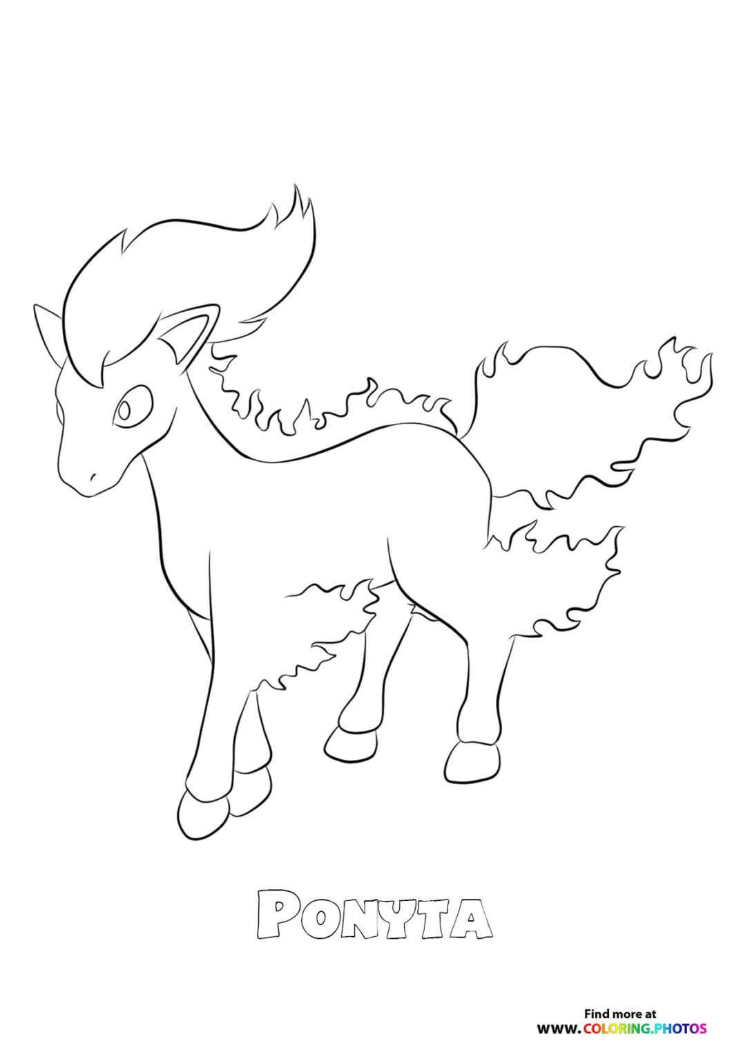 077 Ponyta - Coloring Pages for kids