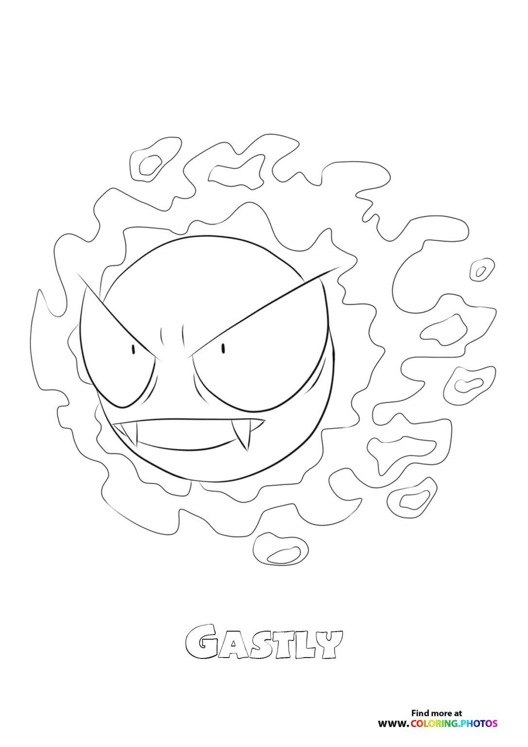 092 Gastly - Coloring Pages for kids