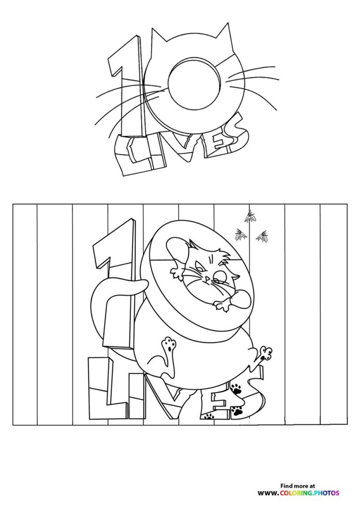10 lives poster - Coloring Pages for kids