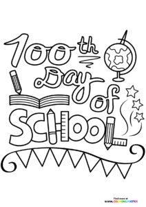 100th Day of School - Coloring Pages for kids | Free print or download