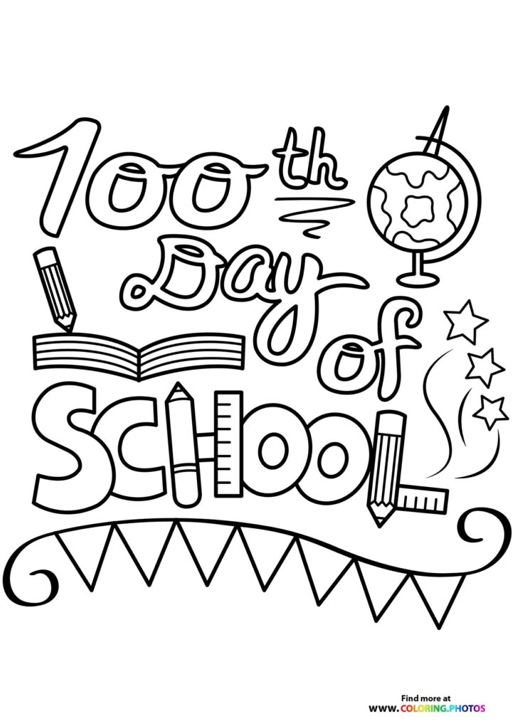 100th Day of School - Coloring Pages for kids | Free print or download