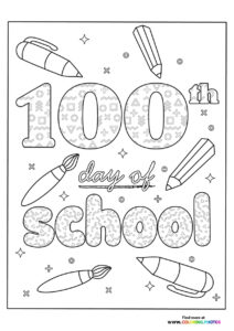 100th Day of School - Coloring Pages for kids | Free print or download