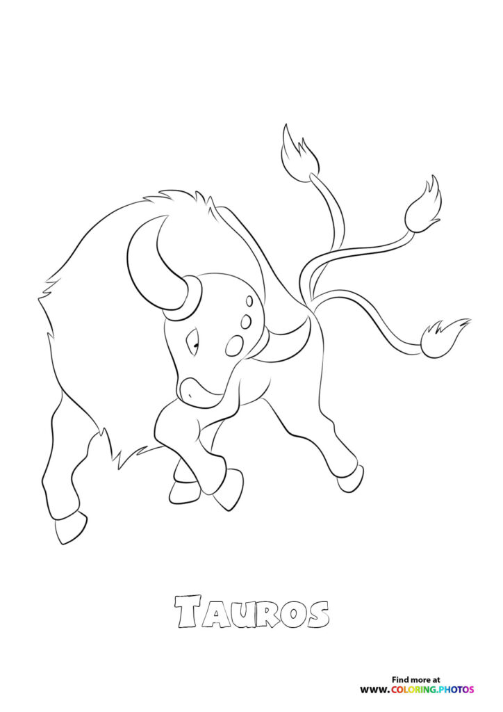 128 Tauros - Coloring Pages for kids