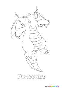 149 Dragonite - Coloring Pages for kids
