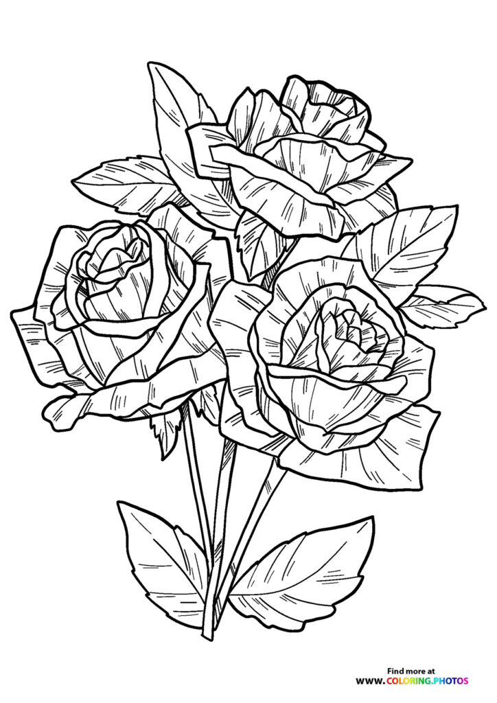 Valentines flowers - Coloring Pages for kids | Free and easy print