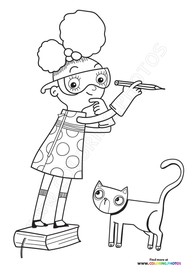 Ada Twist and her cat - Coloring Pages for kids