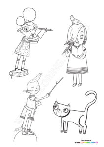 Ada Twist with friends - Coloring Pages for kids