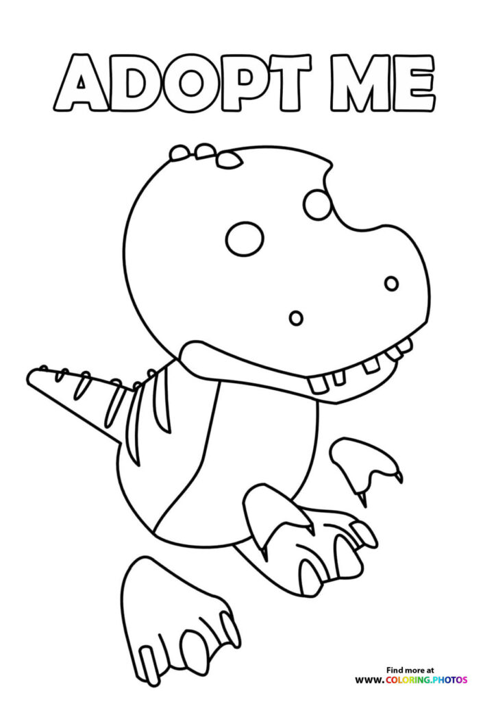Adopt me Roblox! T-Rex - Coloring Pages for kids