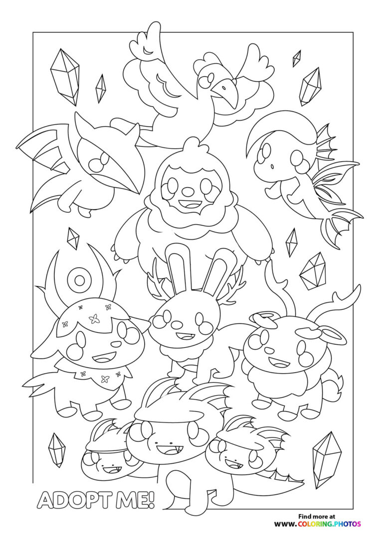 Adopt me Roblox Mythic Pets - Coloring Pages for kids