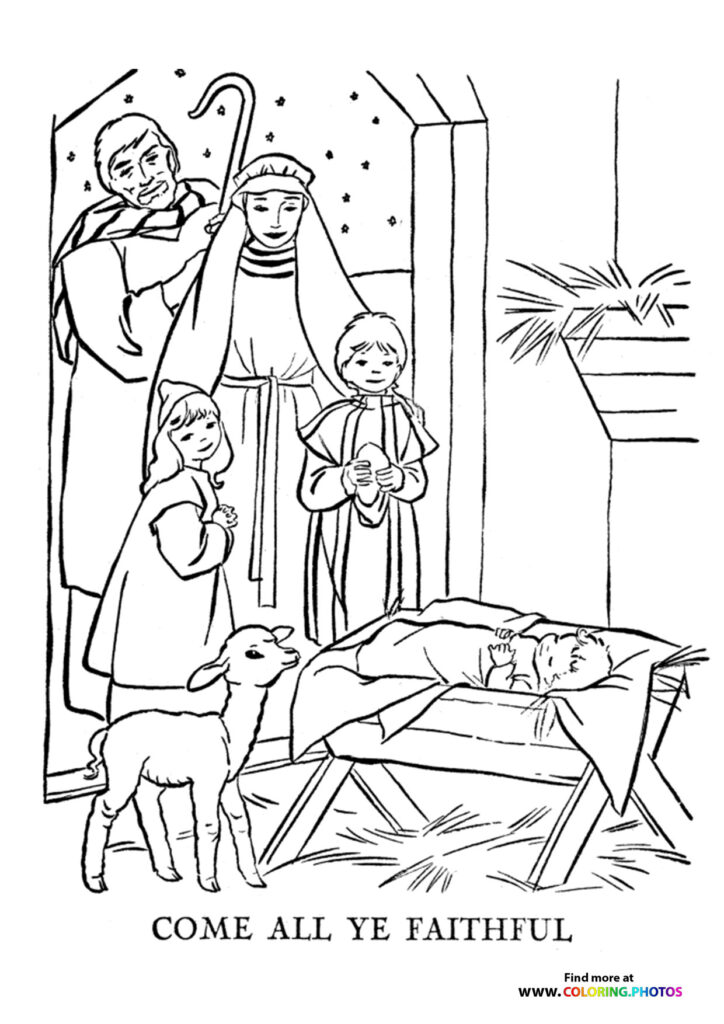 Advent baby Jesus is born - Coloring Pages for kids