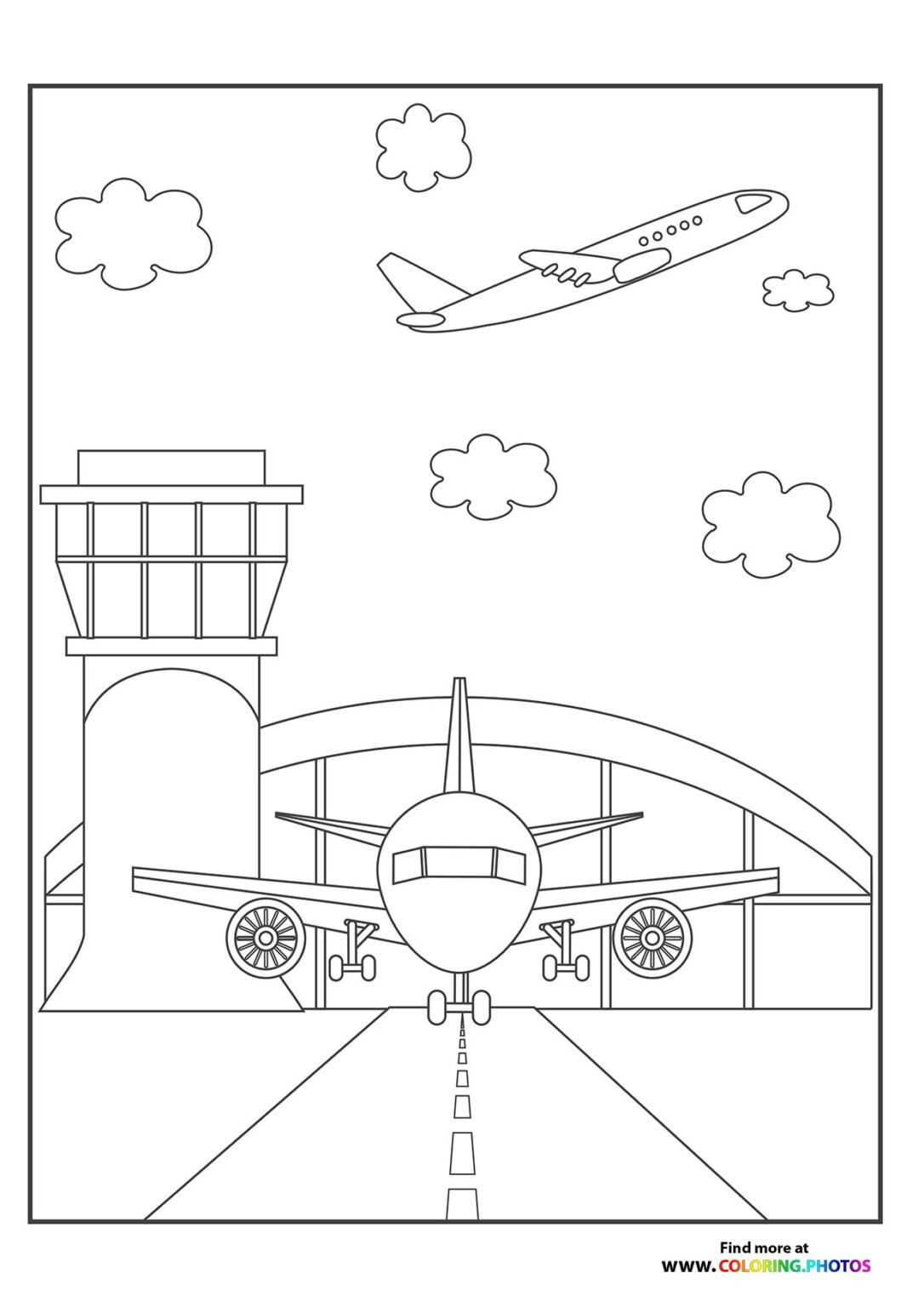 Airplane taking off - Coloring Pages for kids