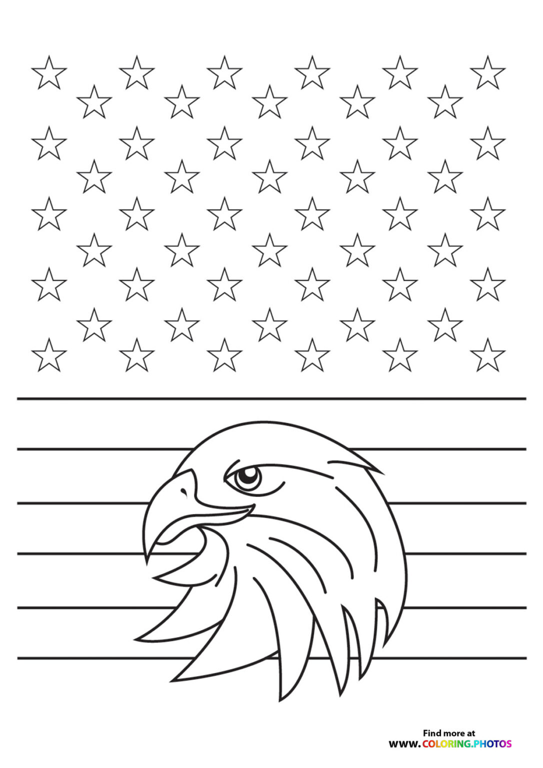 American eagle on a flag - Coloring Pages for kids