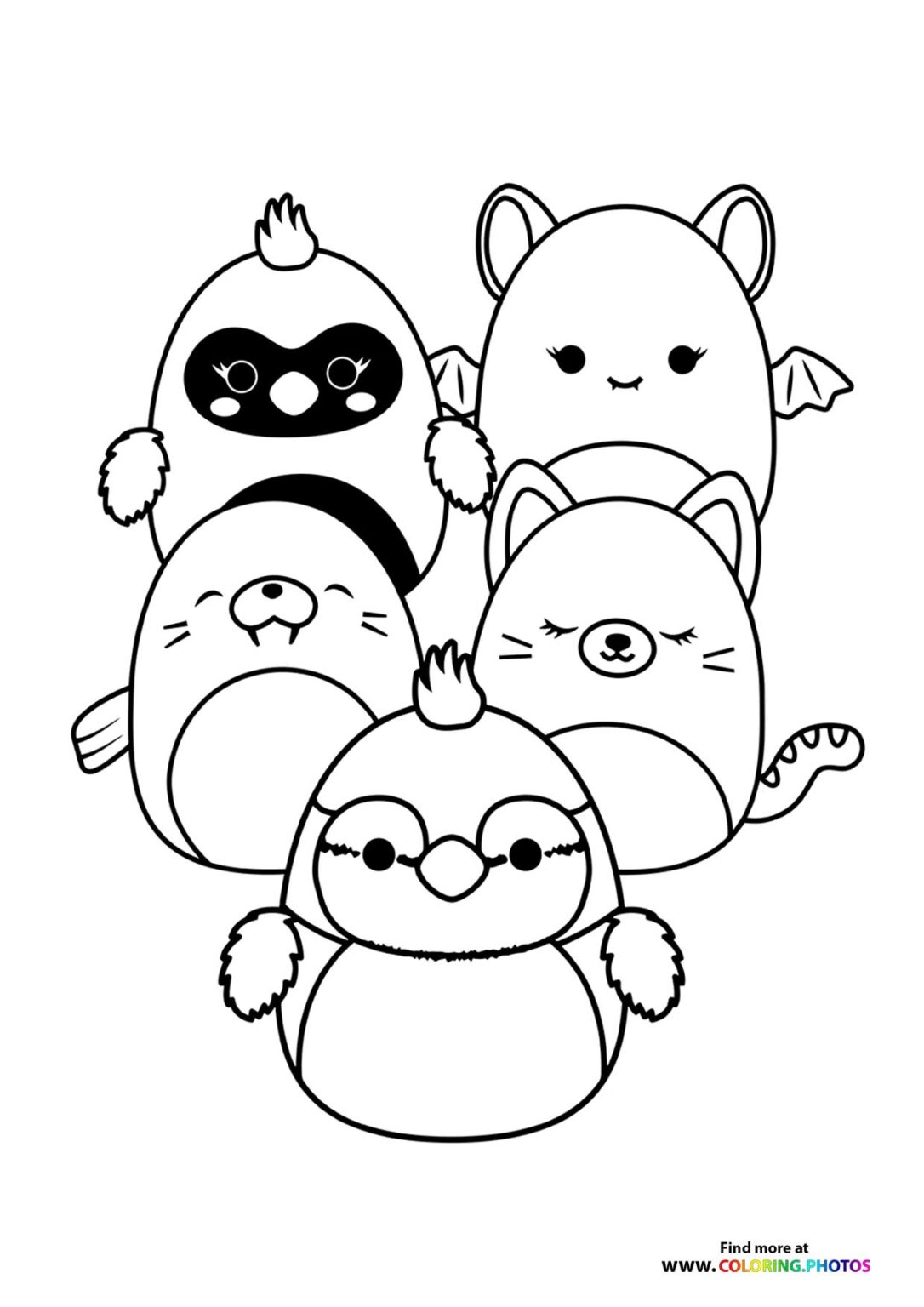 Animal Squishmallows - Coloring Pages for kids