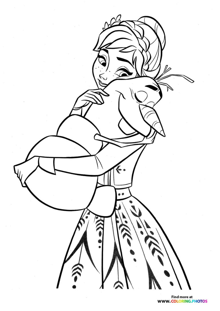 Frozen Anna - Coloring Pages for kids | Easy Print or Download