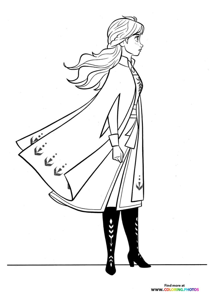 Anna looking into distance - Coloring Pages for kids