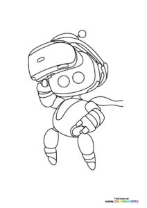 Astro Bot with VR Headset - Coloring Pages for kids