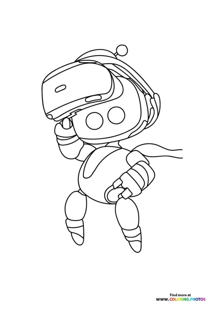 Astro Bot with VR Headset - Coloring Pages for kids