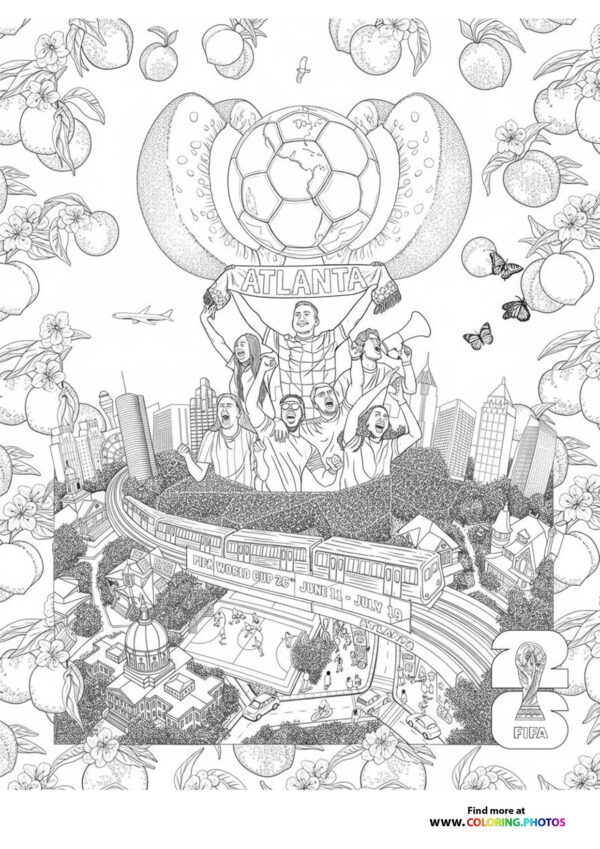 Atlanta FIFA 2026 - Coloring Pages for kids