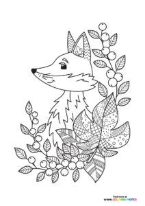 Autumn Fox - Coloring Pages for kids