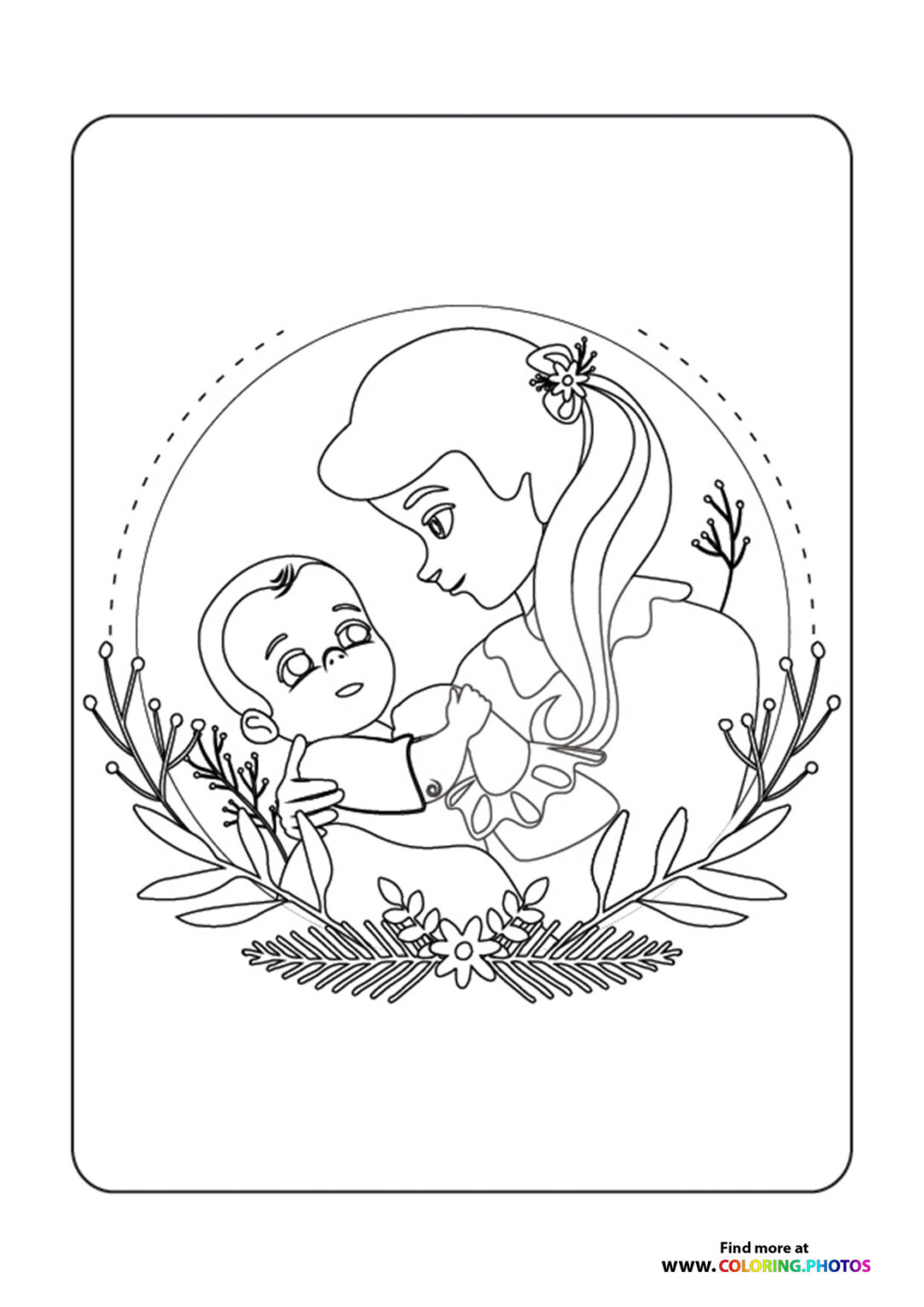 Mom and daughter - Coloring Pages for kids
