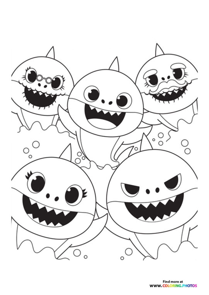 Baby Shark - Coloring Pages for kids | 100% free print or download