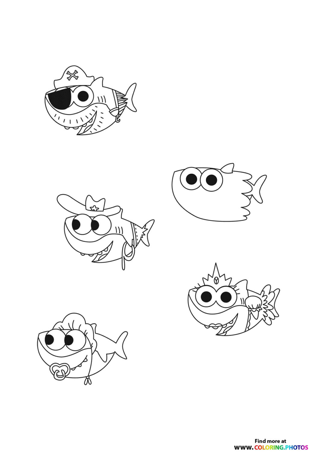 Baby Shark - Coloring Pages for kids | 100% free print or download