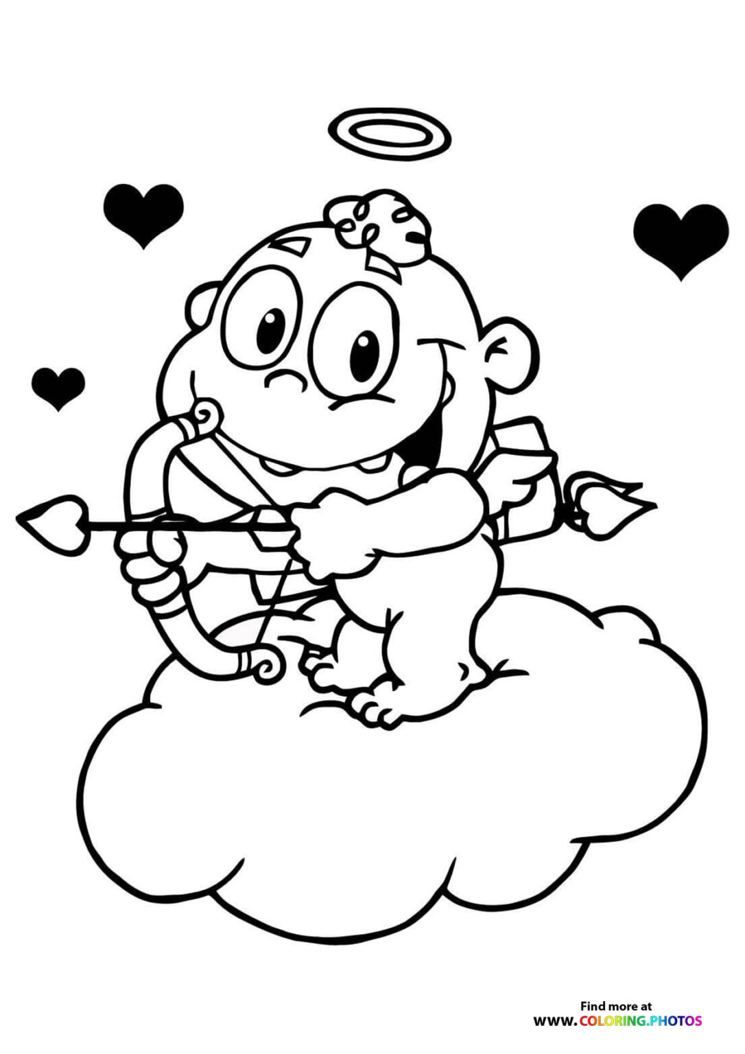Baby Cupid for Valentines day - Coloring Pages for kids