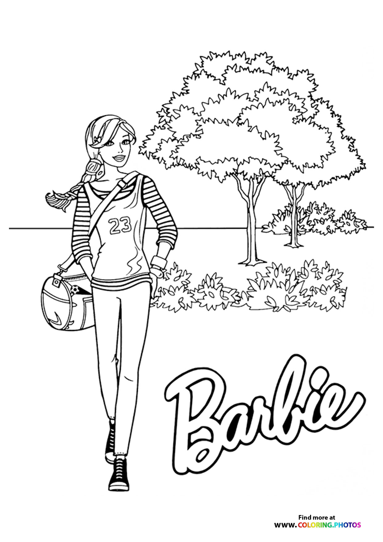 Barbie Outline For Colouring