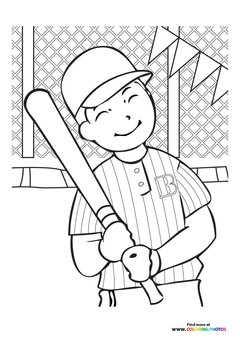 Spongebob playing baseball - Coloring Pages for kids