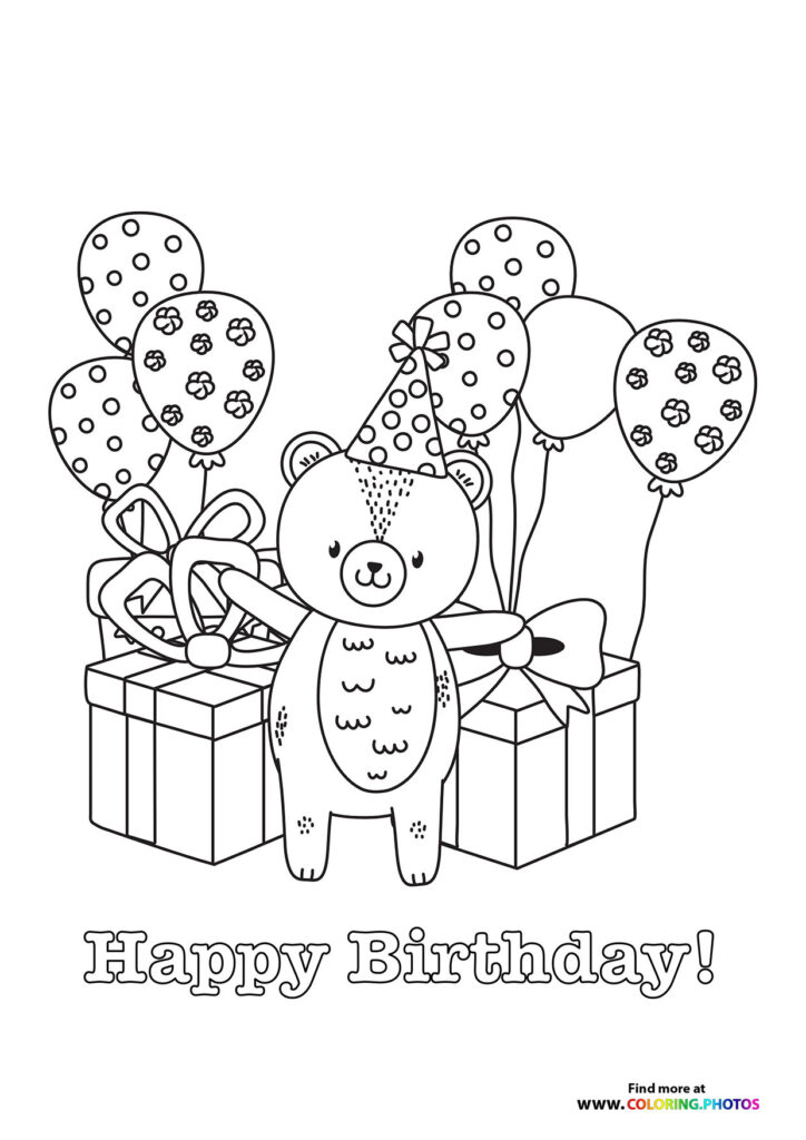 Birthday balloons - Coloring Pages for kids | Free print or download