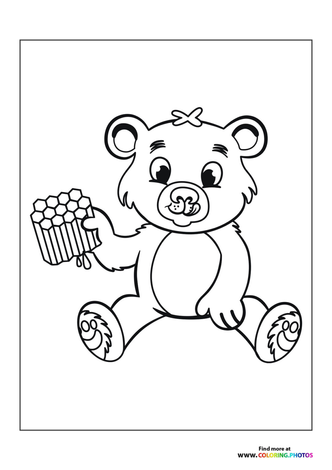 Bear with honey - Coloring Pages for kids