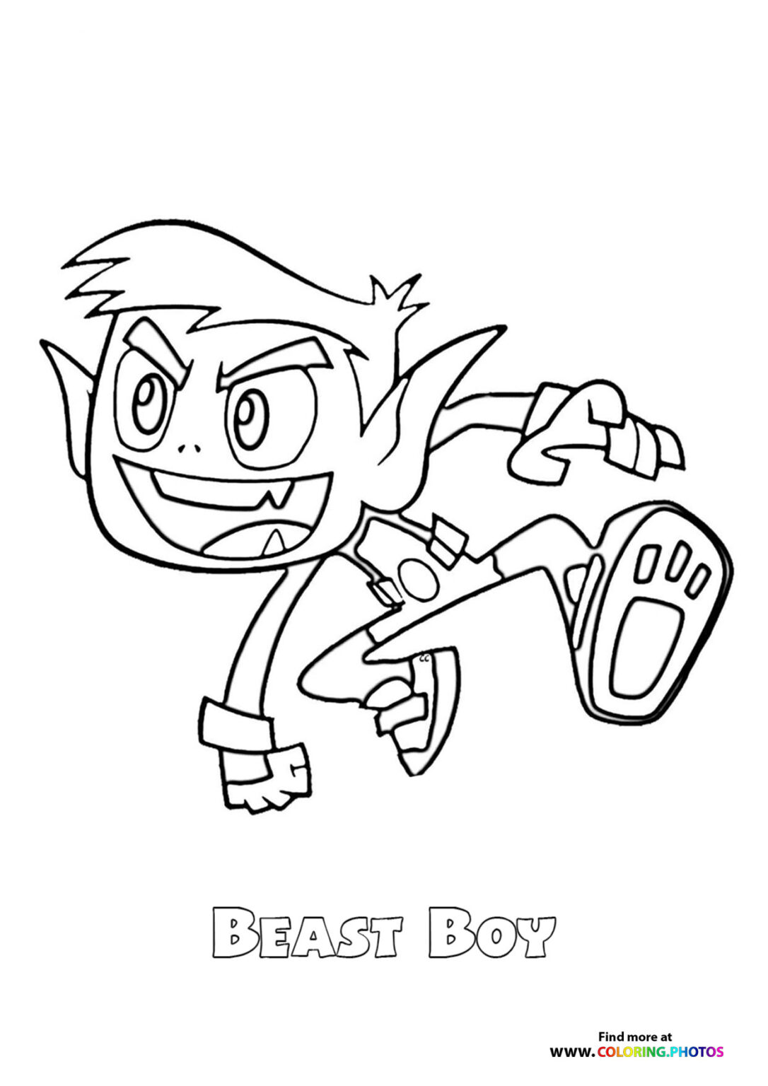 Beast Boy Teen Titans Go - Coloring Pages for kids