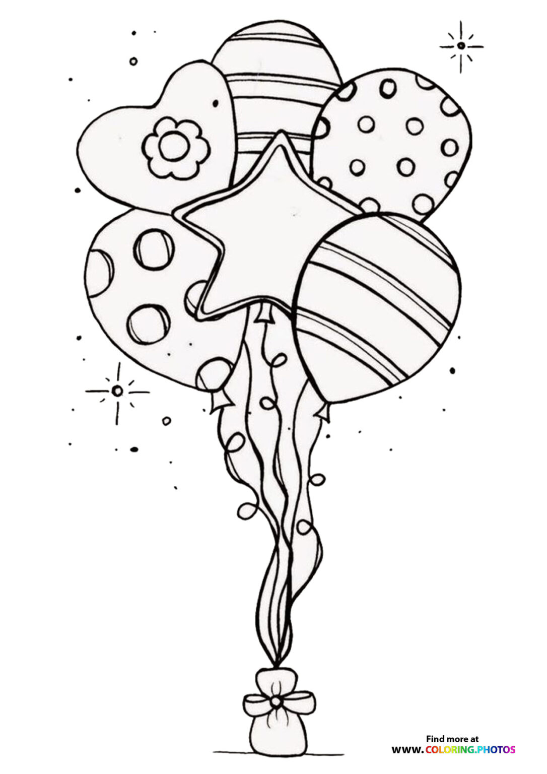 Birthday balloons - Coloring Pages for kids | Free print or download