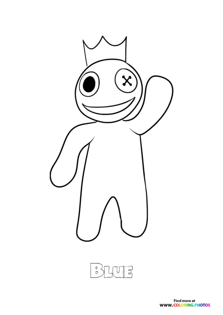Blue from Rainbow Friends - Coloring Pages for kids