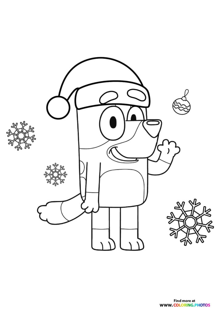 Bluey on Christmas Day - Coloring Pages for kids
