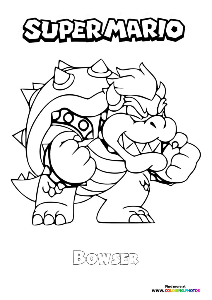 Bowser from Super Mario - Coloring Pages for kids