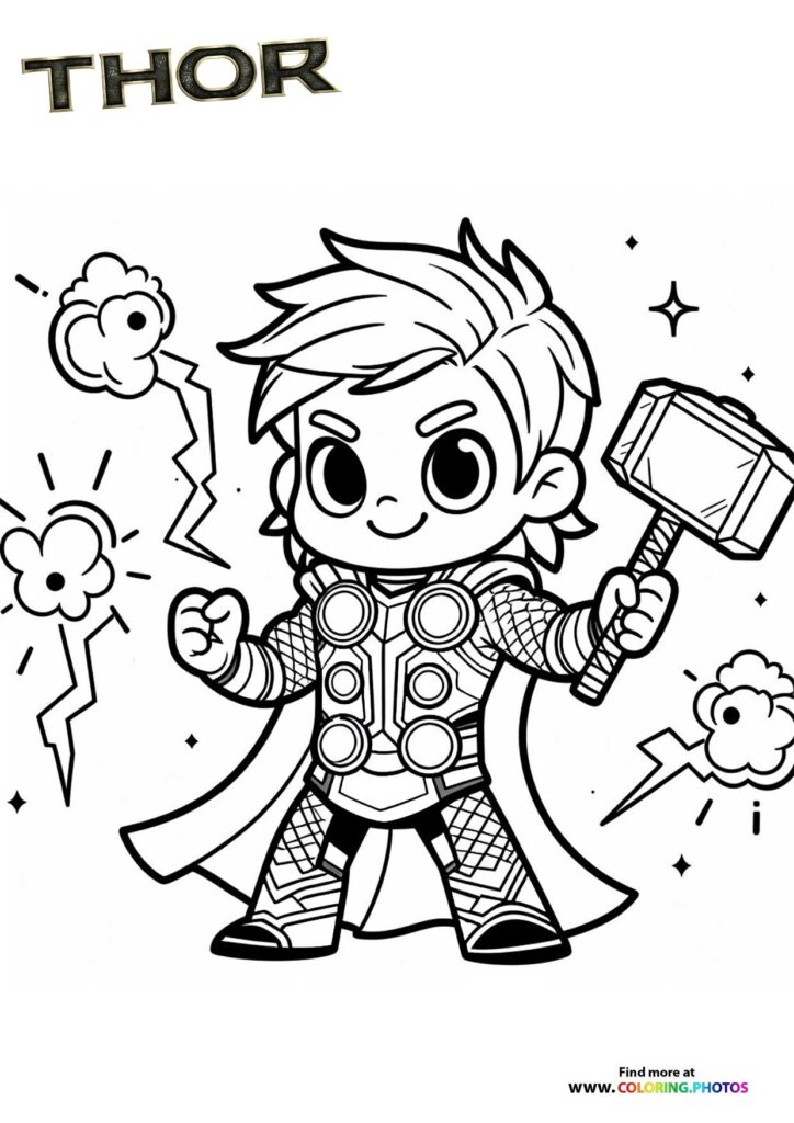 Thor - Coloring Pages for kids - Free and easy print or download!