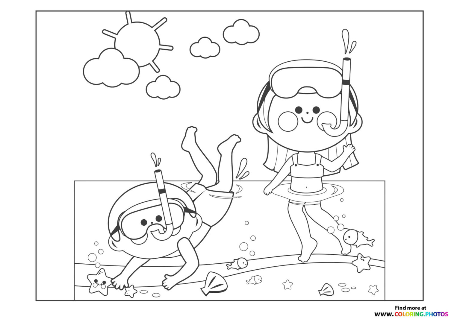 Luca swimming - Coloring Pages for kids