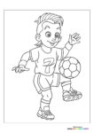 Boy doing keep ups - Coloring Pages for kids