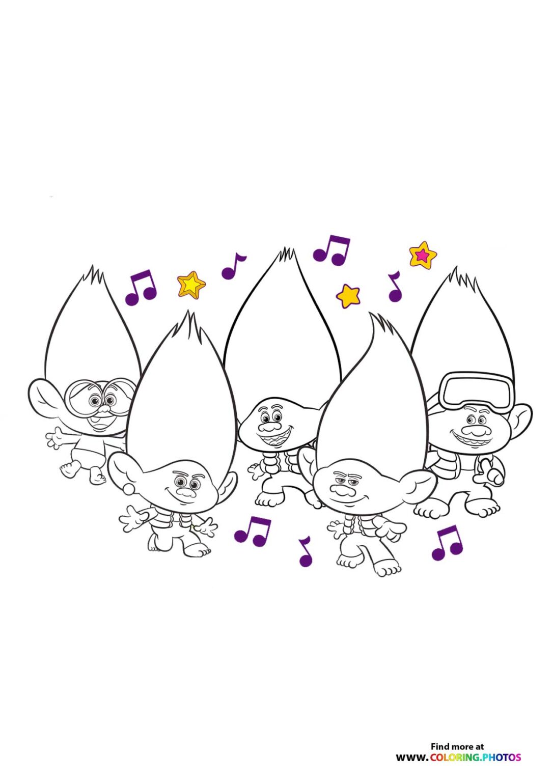 Trolls 3 - Band together - Coloring Pages for kids | Free printable sheets