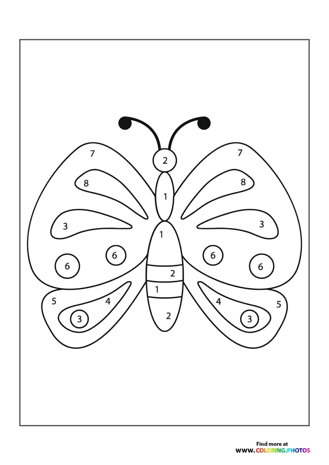 Butterfly color by number - Coloring Pages for kids
