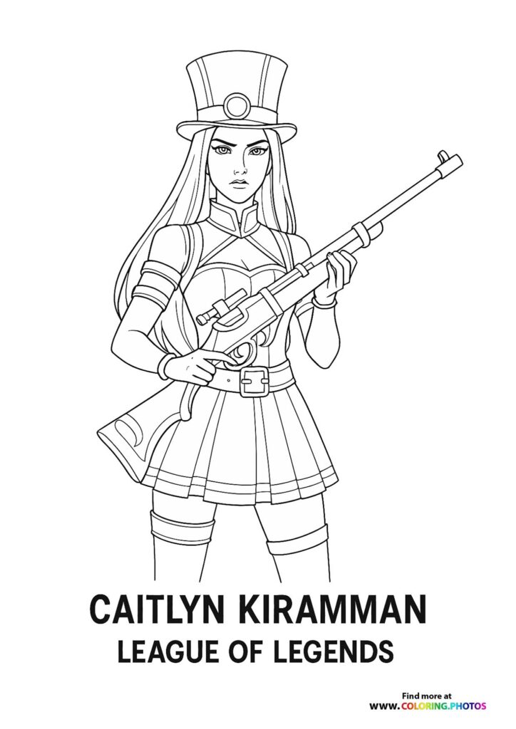 Caitlyn from League of Legends - Coloring Pages for kids