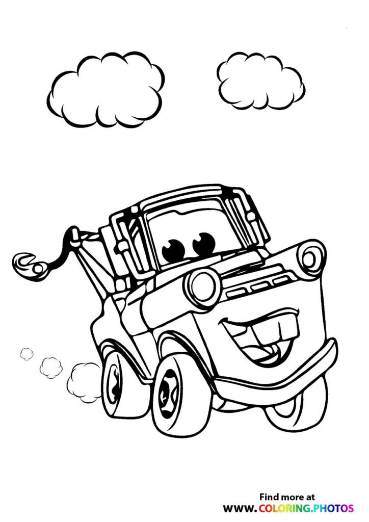 Mater under the clouds - Coloring Pages for kids