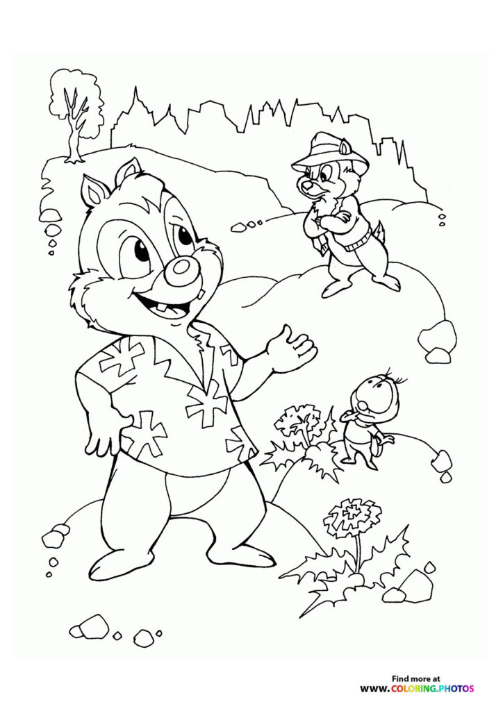 Chip n Dale Rescue Rangers - Coloring Pages for kids | 100% Free print