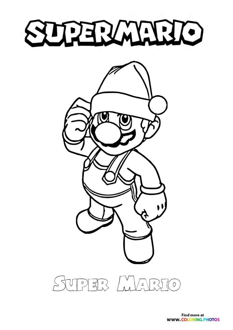 Christmas Super Mario - Coloring Pages for kids