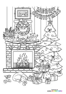 Christmas Day Home - Coloring Pages for kids