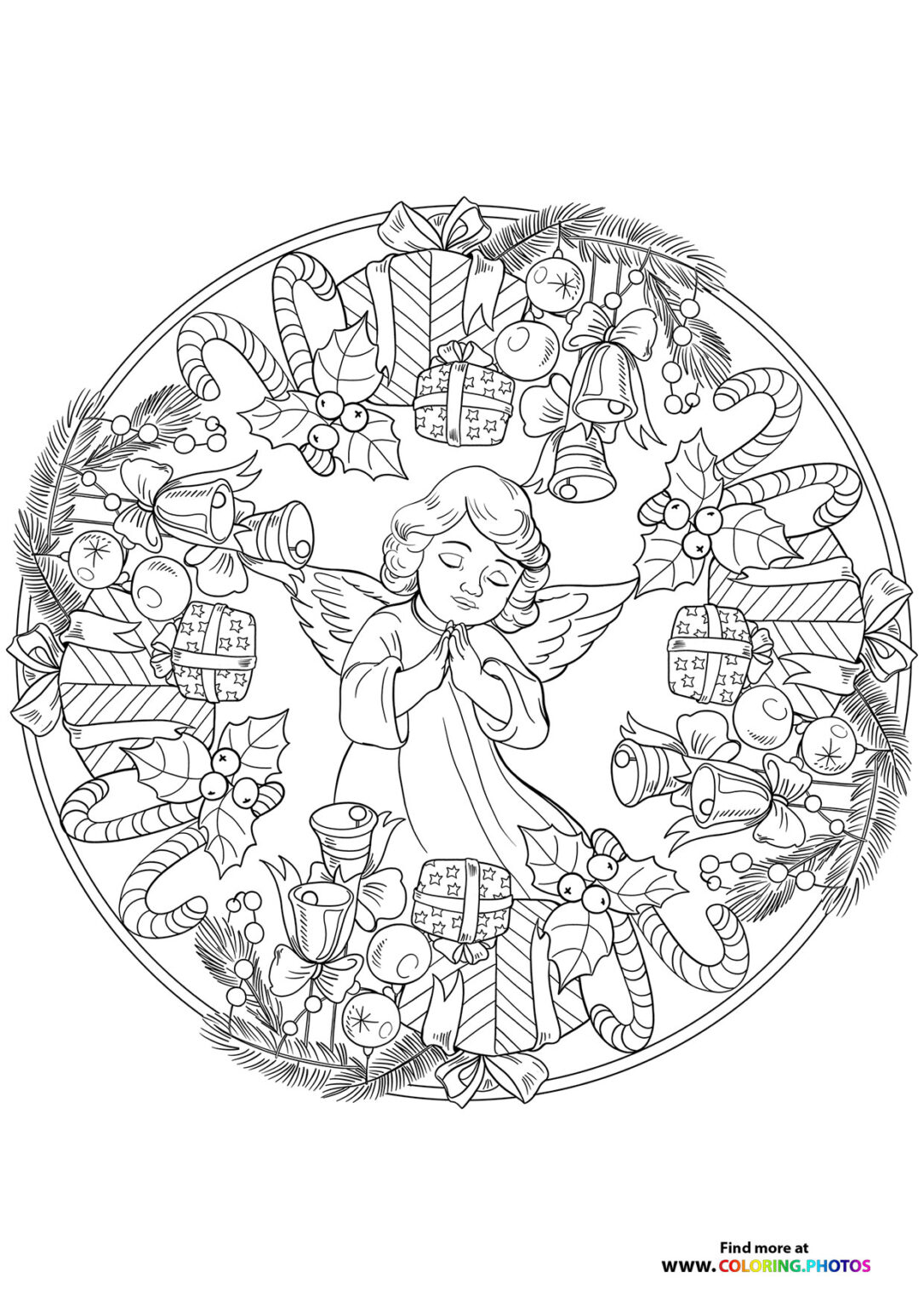Christmas mandalas - Coloring Pages for kids | Free print or download